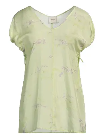ALYSI Satin Floral-print Top - Green