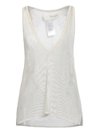 Isabel Benenato Viscose Open-knit Top - Ivory