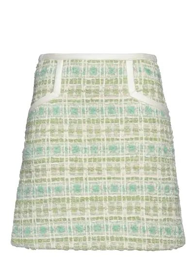 Sandro Tweed Mini Skirt - Blue