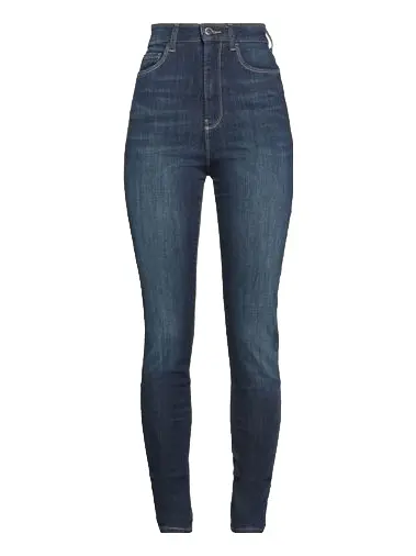 Emporio Armani Jeans With Leather Trims - Blue