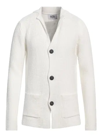 Alpha Studio Cotton Cardigan - White