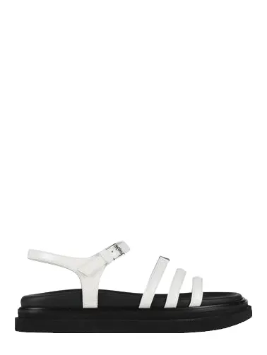 Hogan Leather Flatform Sandals - White