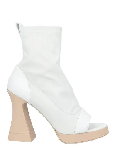 Agl Leather Open-toe Ankle Boots - White