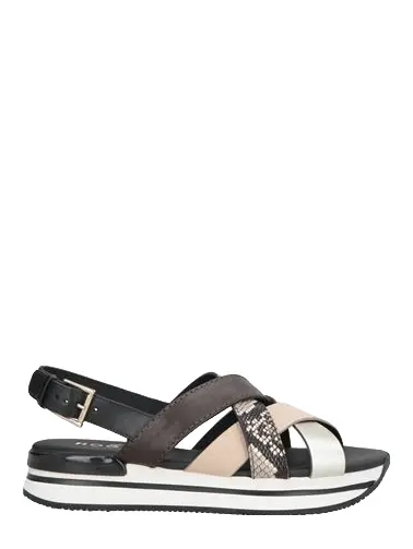 Hogan Leather Sandals - Brown