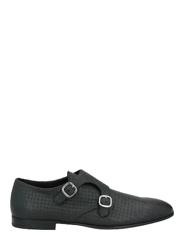 DOUCAL'S Leather Loafers With Monk Strap - Black