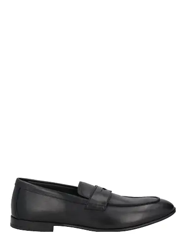 DOUCAL'S Leather Penny Loafers - Black