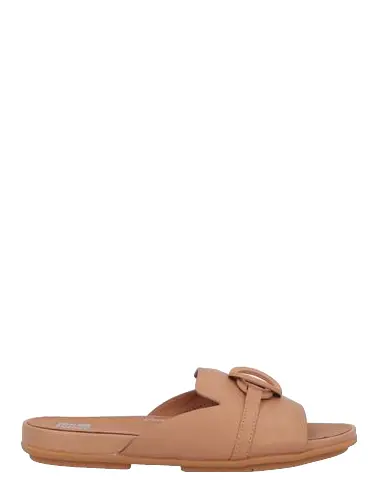 Fitflop Leather Slide Sandals - Beige