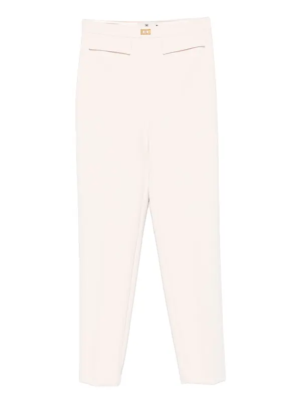 Elisabetta Franchi Crepe Tapered Trousers - Neutrals