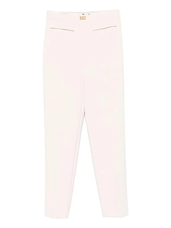 Elisabetta Franchi Crepe Tapered Trousers - Neutrals