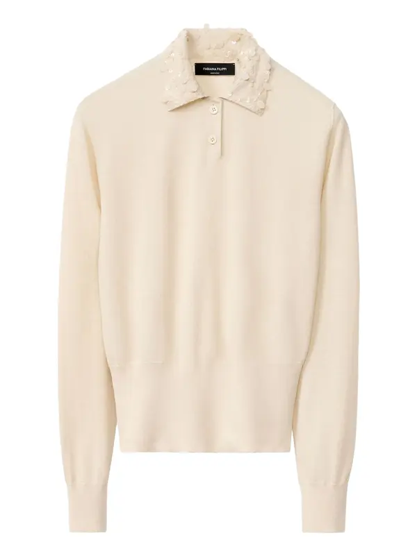 Fabiana Filippi Fine-knit Polo Top - Neutrals