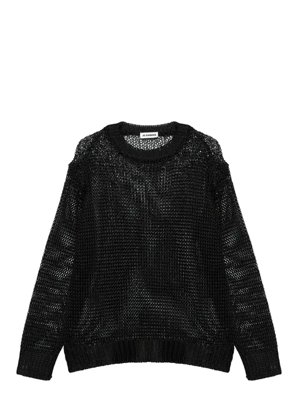 JIL SANDER Open-knit Sweater - Black
