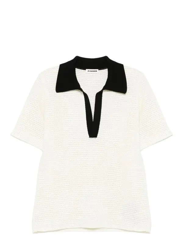 JIL SANDER Knitted Polo Shirt - White