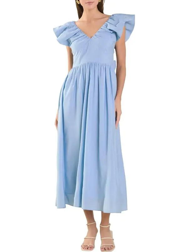 Endless Rose Tie Back Maxi Dress - Powder Blue