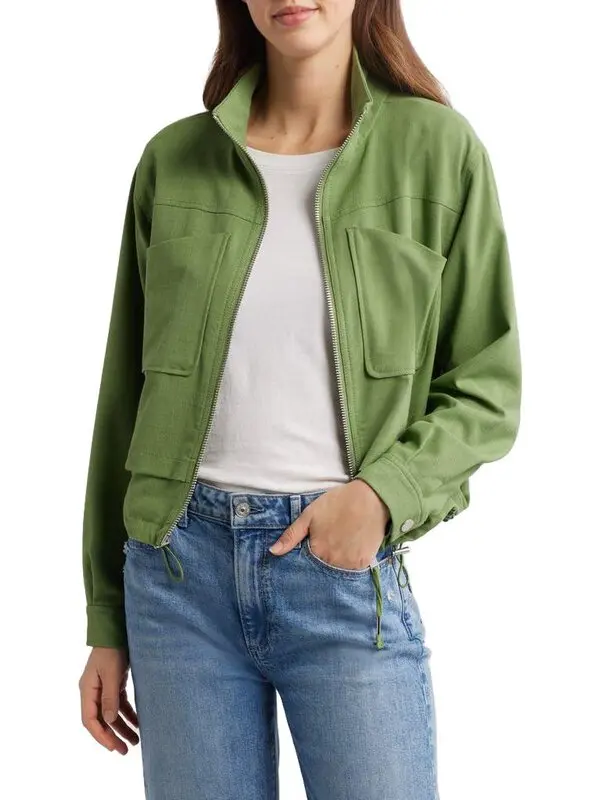 Wit & Wisdom Double Layer Zip-up Jacket - Willow Green
