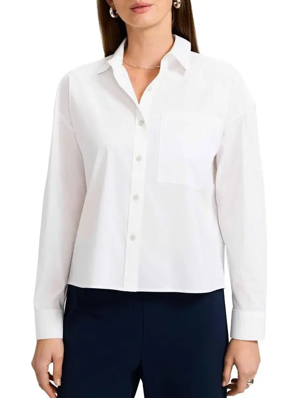 Foxcroft Marina Button-up Shirt - White