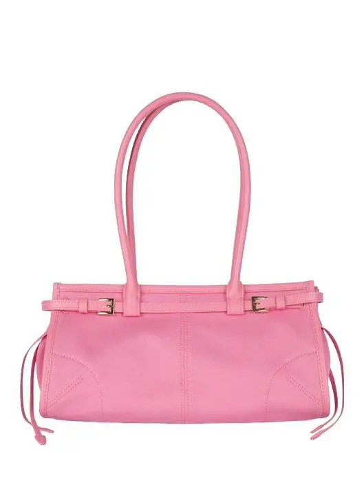 Jeffrey Campbell Pesky Leather Shoulder Bag - Fuchsia Canvas