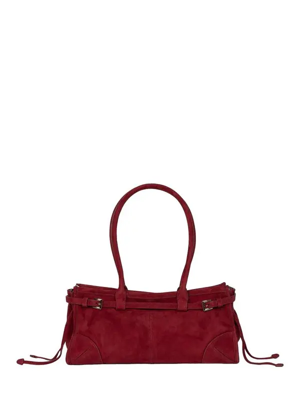 Jeffrey Campbell Pesky Leather Shoulder Bag - Wine Suede