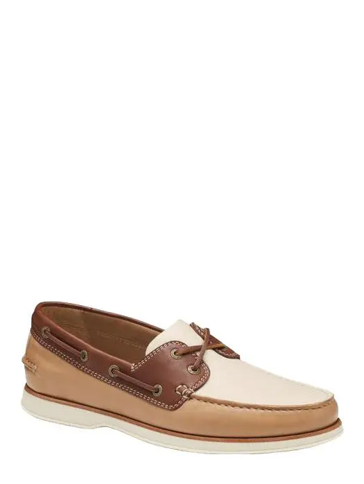Johnston & Murphy Monaco Boat Shoe - Tan Multi Sheepskin