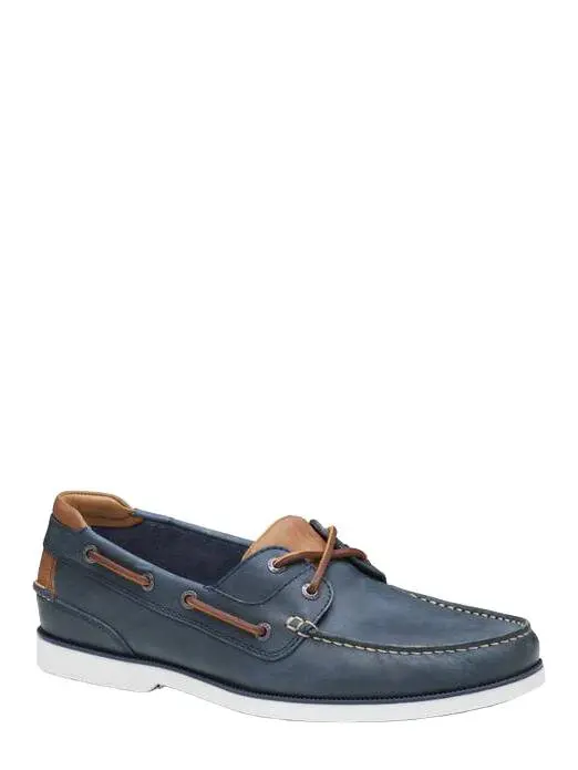 Johnston & Murphy Ventura Boat Shoe - Navy Full Grain