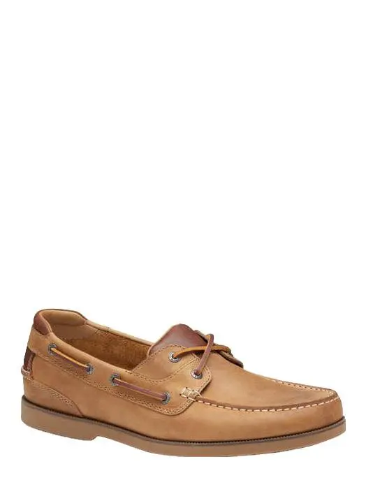 Johnston & Murphy Ventura Boat Shoe - Tan Full Grain