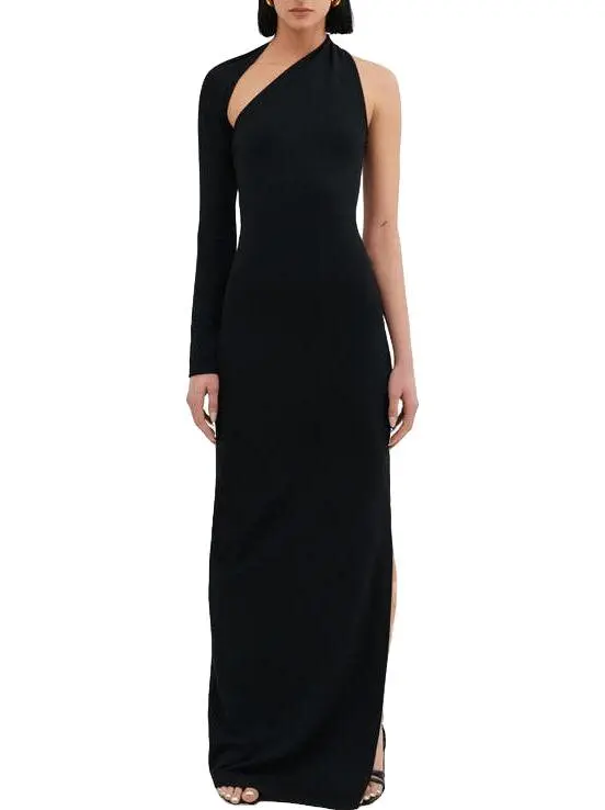 MARCELLA Milan One Shoulder Gown - Black