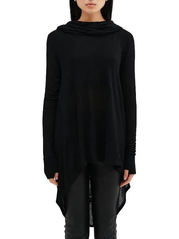 MARCELLA Berkeley Hooded Tunic Top - Black