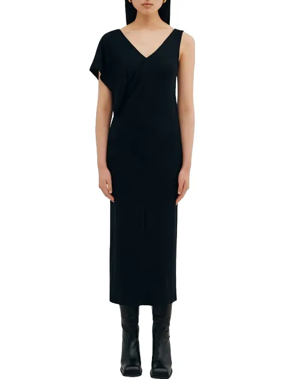 MARCELLA Tulum Asymmetric Maxi Dress - Black