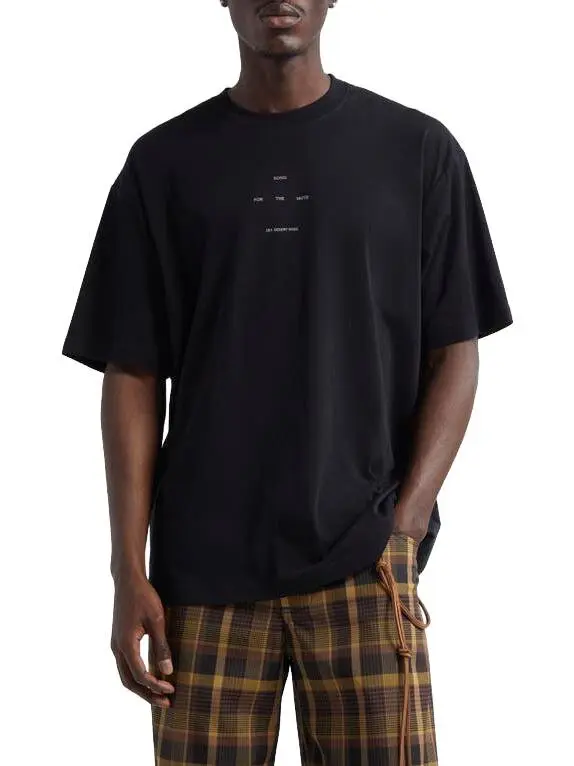 SONG FOR THE MUTE Logo Oversize Cotton Graphic T-shirt - Black