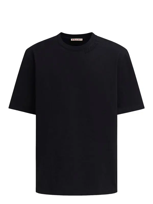 Marni Crew Neck Cotton T-shirt - Black