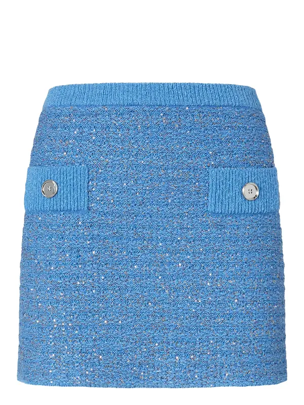 Pinko Tweed Mini Skirt - Blue