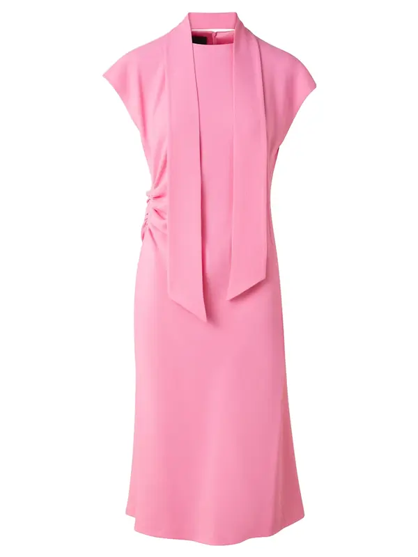 Akris Crepe Midi Sheath Dress With Bow - Pink