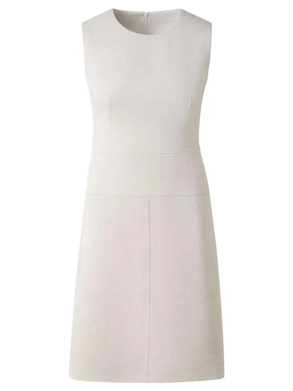 Akris Sleeveless Paneled Linen Dress - Greige