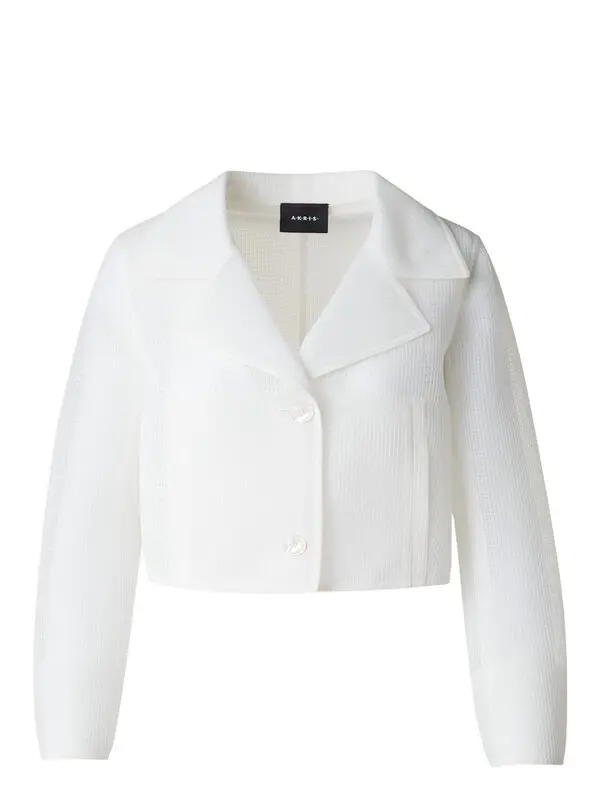 Akris Alice Double Layer Techno Grid Trench Jacket - Pure White