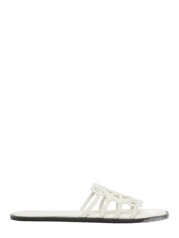 Loewe - Loewe Petal Anagram Leather Slide Sandals