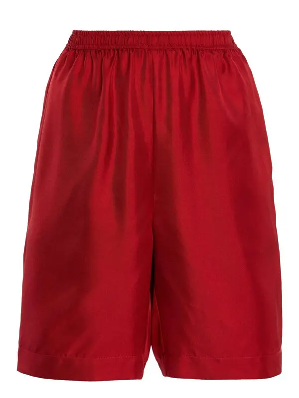 Loulou De Saison Zinia Silk Shorts - Red