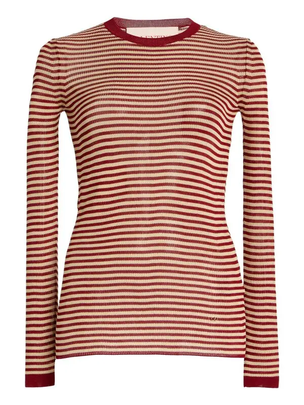 Valentino Garavani Silk Crewneck Sweater - Stripe