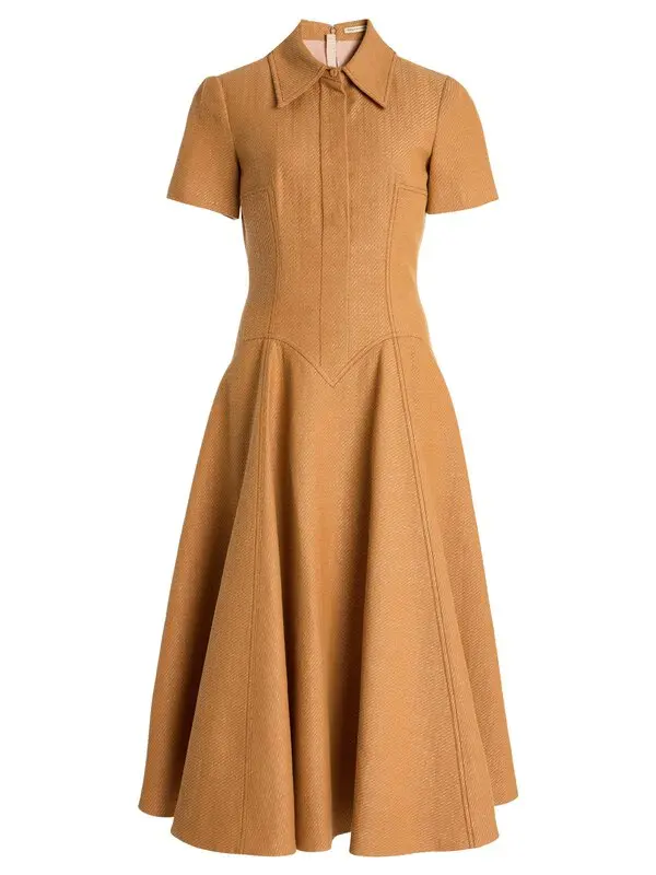 EMILIA WICKSTEAD Jody Cotton Midi Dress - Tan