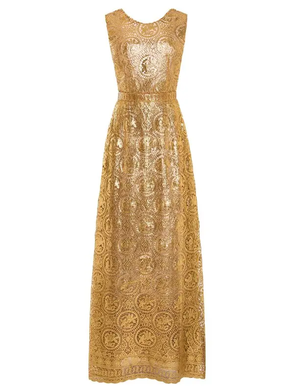 EMILIA WICKSTEAD Torres Guipure Lace Dress - Gold