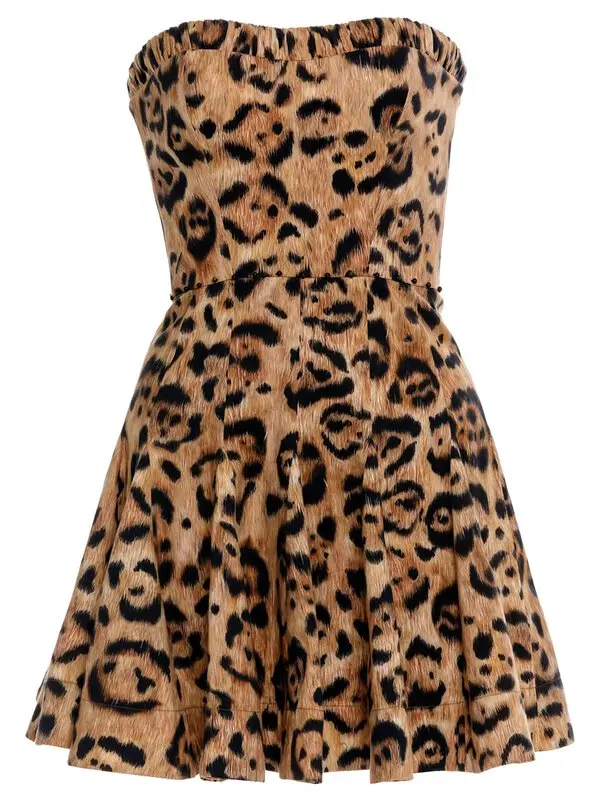 Agua Bendita Caudal Leopard-print Mini Dress - Animal