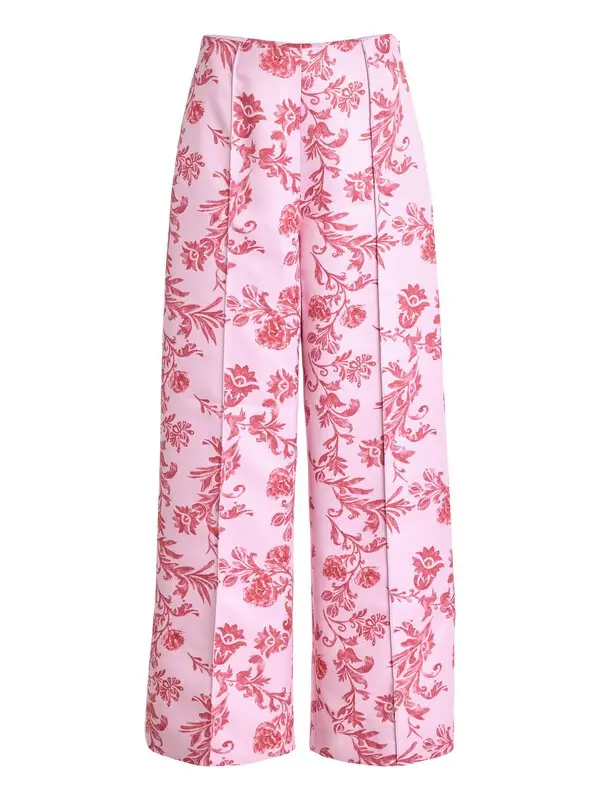 EMILIA WICKSTEAD Daffy Floral Printed Trousers - Light Pink