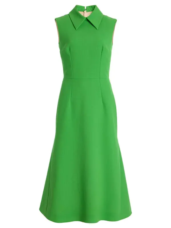 EMILIA WICKSTEAD Leontine Collared Wool Dress - Green