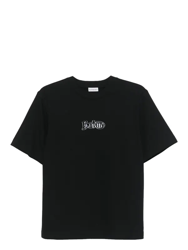 Burberry Flocked-logo T-shirt - Black