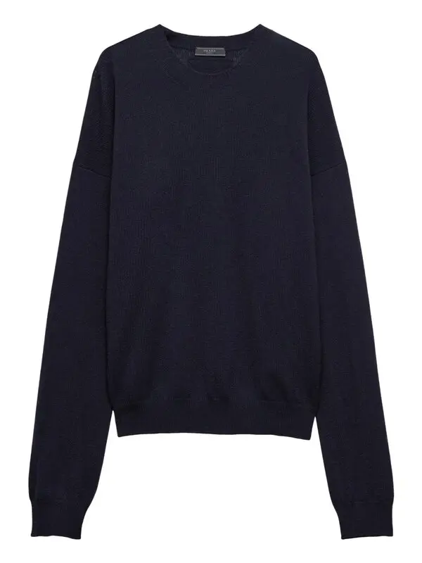 Prada Cashmere Crew-neck Sweater - Navy