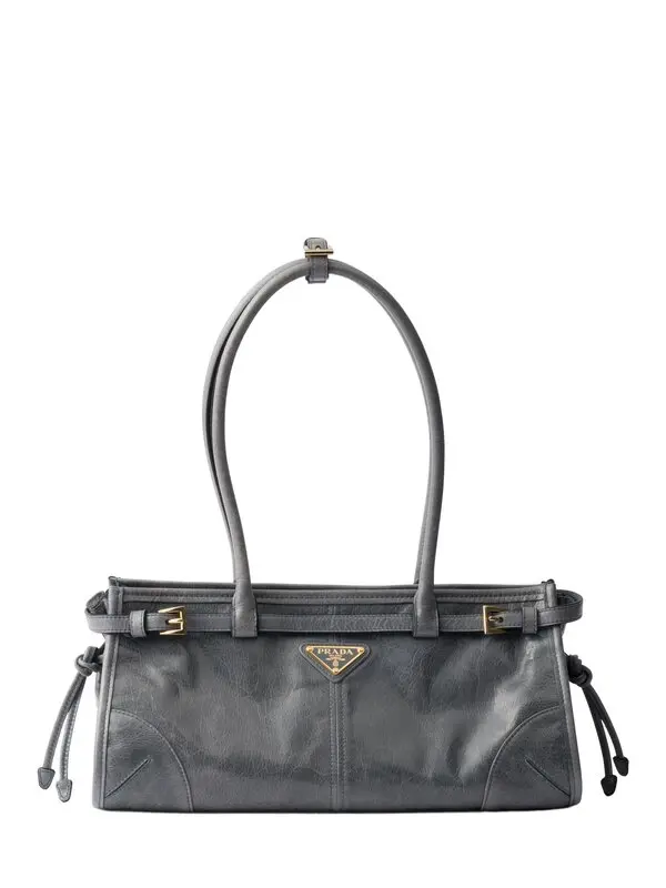 Prada Bonnie Medium Leather Handbag - Blue