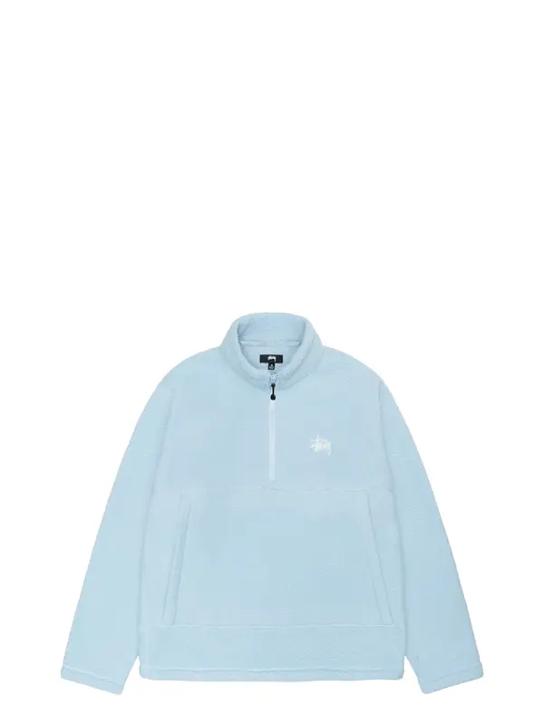 StÜssy Polar Fleece Half Zip Mock Neck - Blue