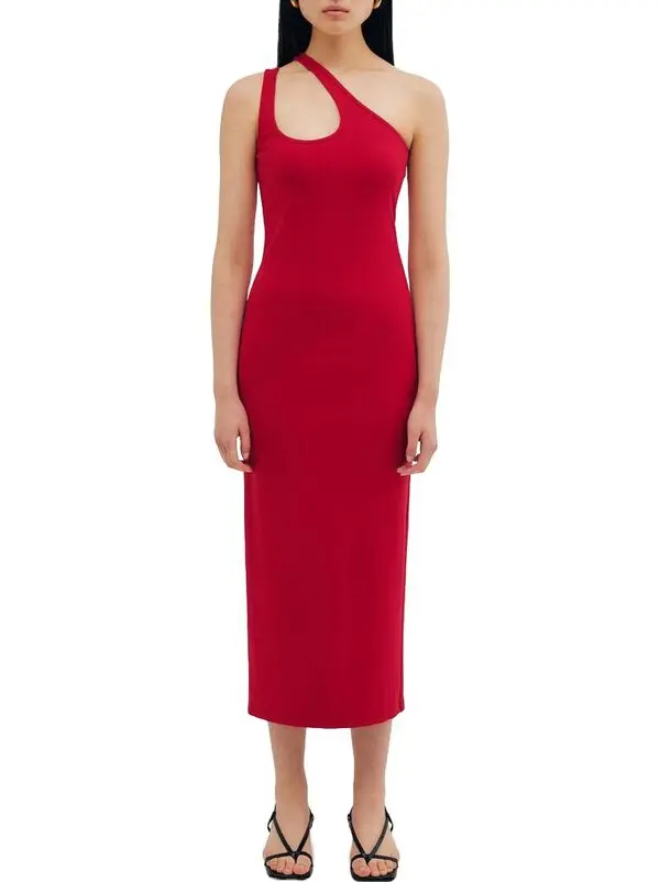 MARCELLA Norwood One-shoulder Midi Dress - Red