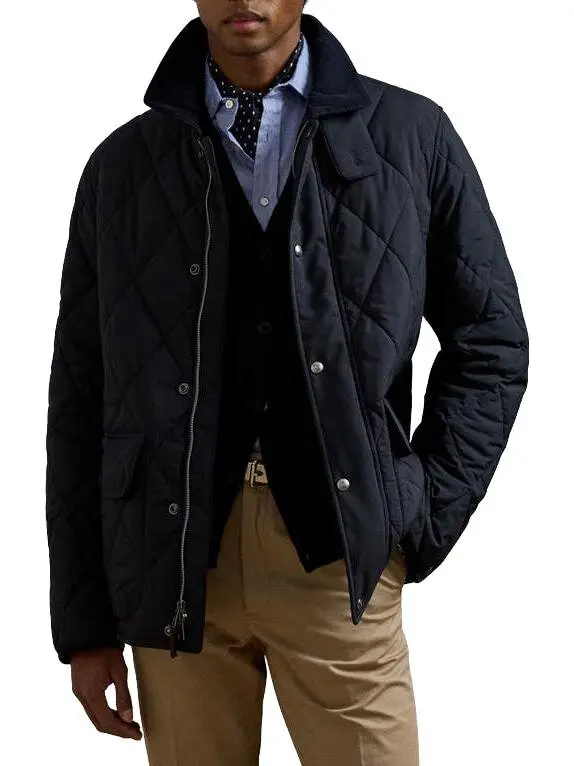 Ralph Lauren Carleton Diamond Quilted Down Jacket - Classic Chairman Navy
