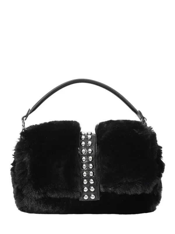Jeffrey Campbell Furreal Faux Fur Handbag - Black