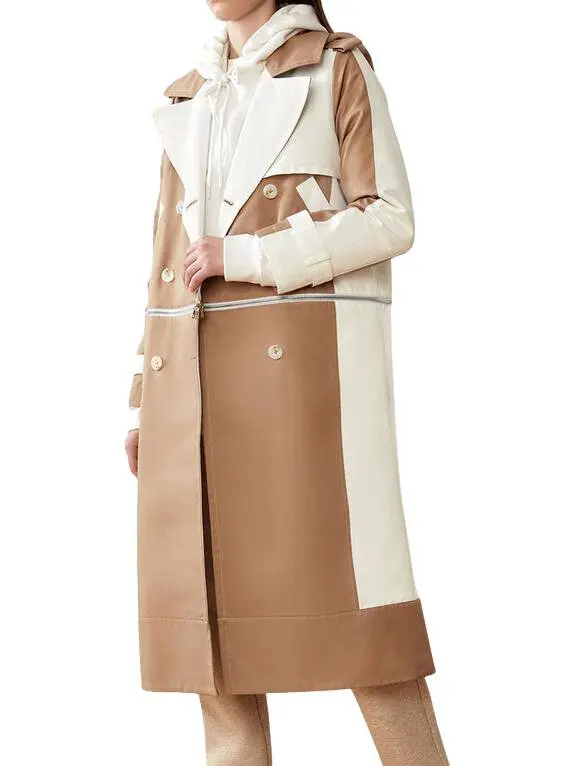 Caalo Water-resistant Convertible Trench Coat - Camel