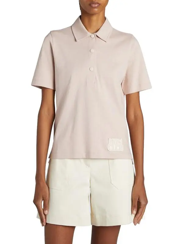 Moncler Short Sleeve Cotton Polo - Pink